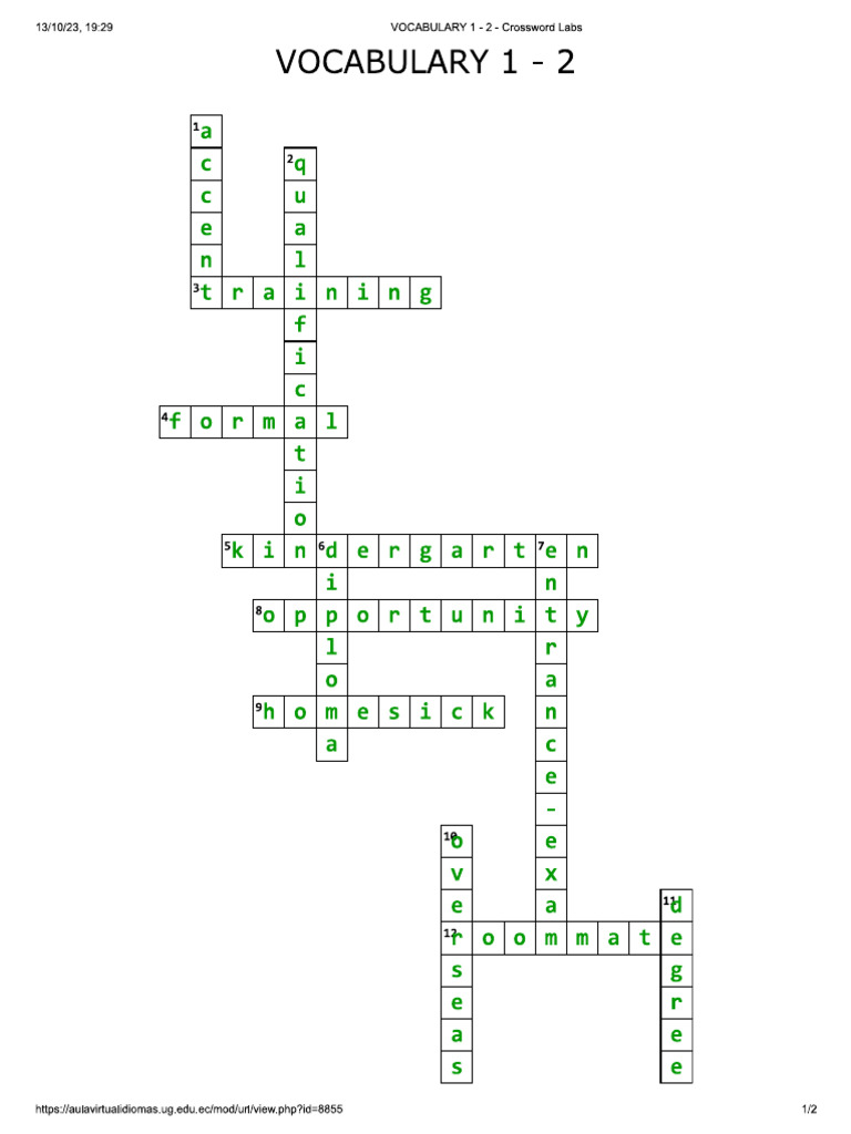 Vocabulary 1-2 | PDF