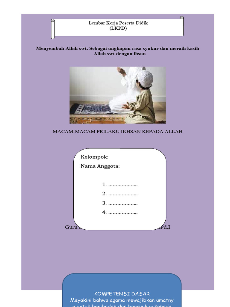 LKPD Menyembah Allah | PDF