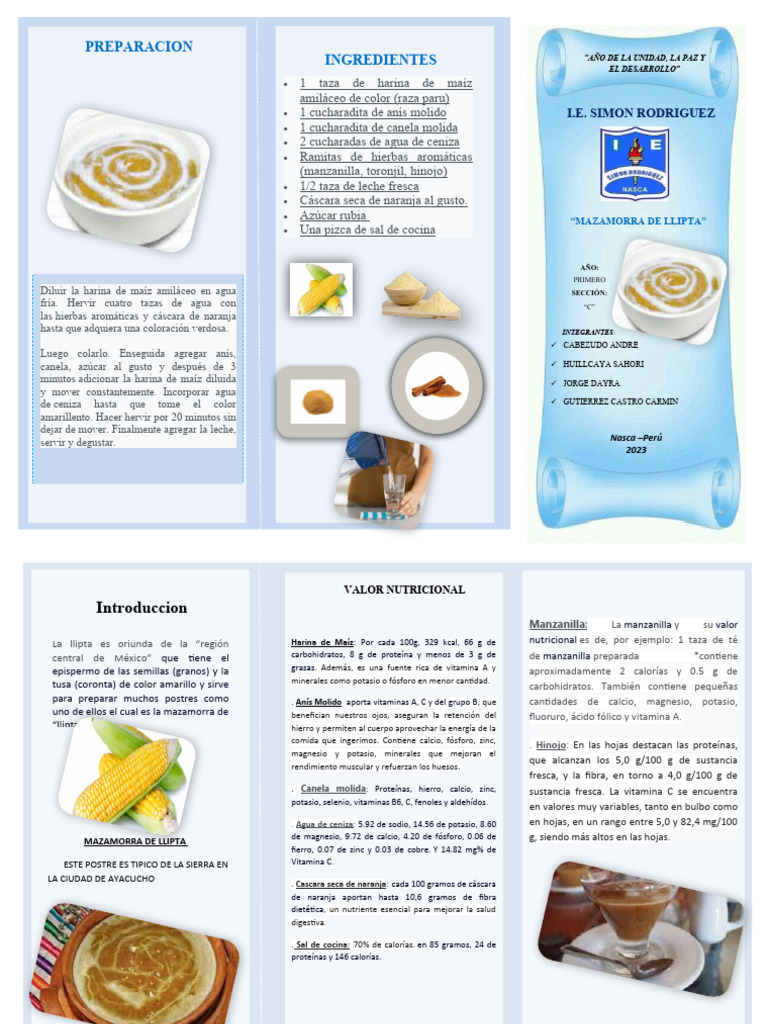 Triptico de Andre Bueno | PDF | Calcio | Vitamina