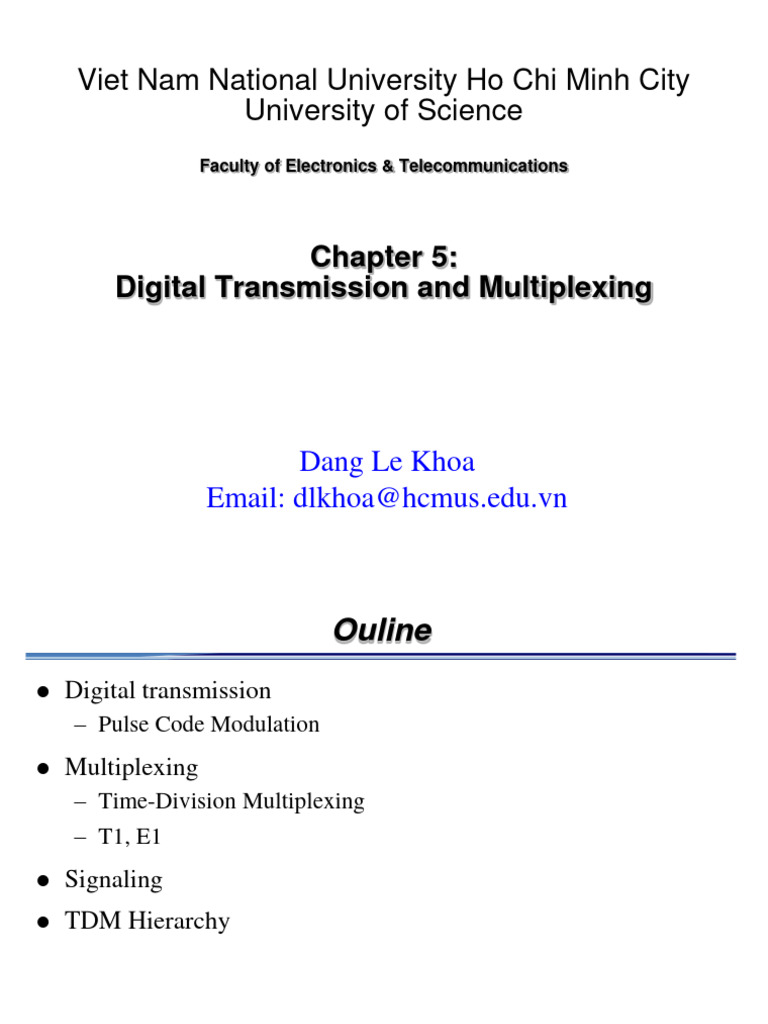 Lecture 5 PCM 2023 | PDF | Multiplexing | Modulation