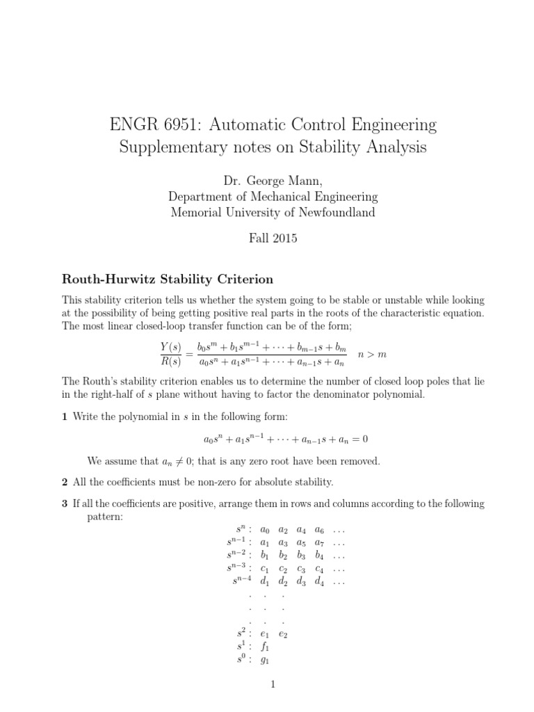 Notes 5 - Stability 1 | PDF | Control Theory | Mathematical Analysis