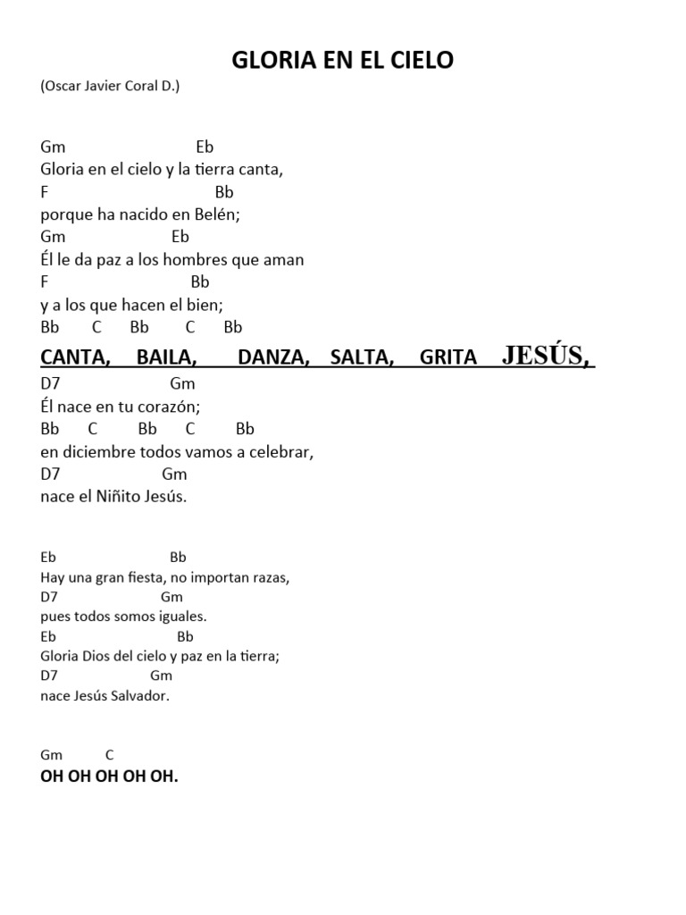 GLORIA EN EL CIELO Amadeus | PDF