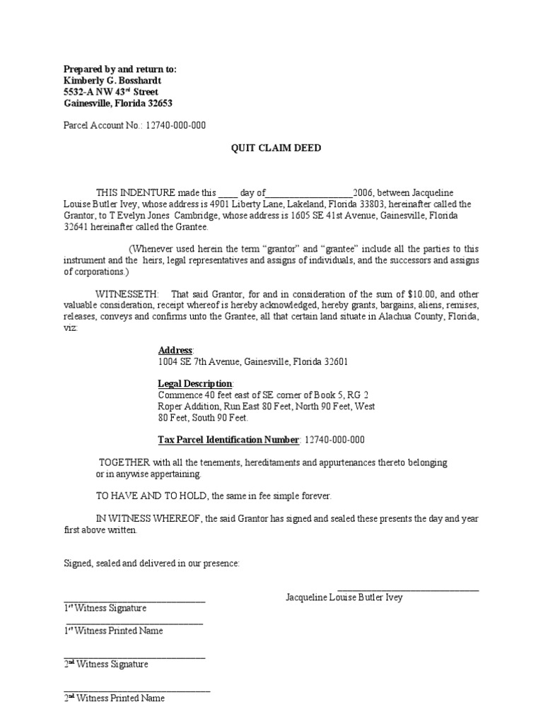 Quit Claim Deed | PDF