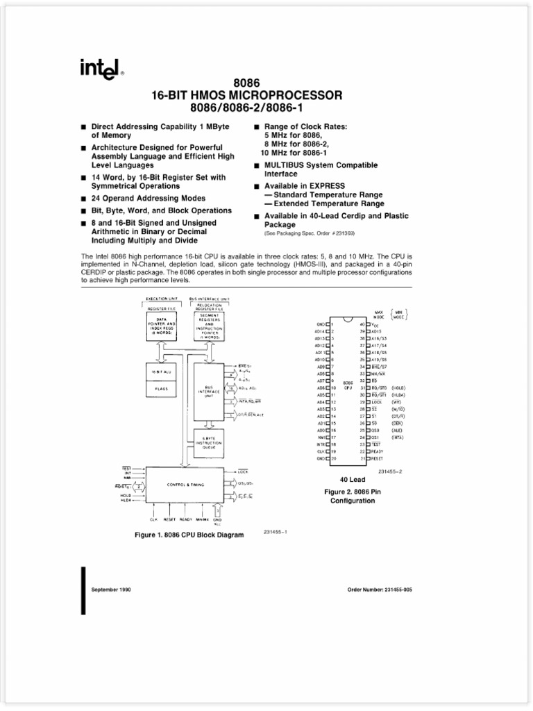 8086 Datasheet | PDF