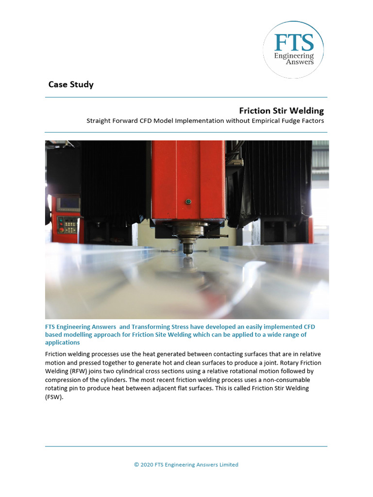 CFD Modeling for Friction Stir Welding | PDF | Welding | Construction