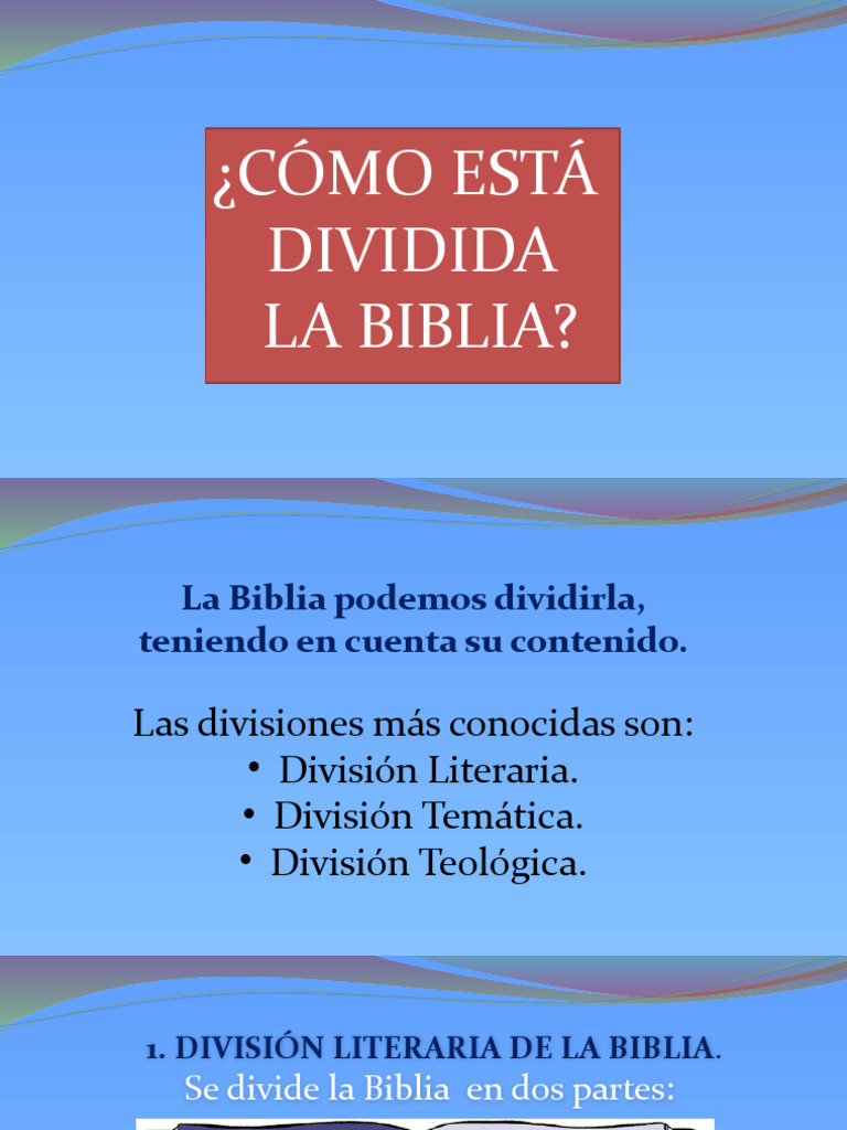 Divisiones de La Biblia. | PDF | Biblia | Libro del éxodo
