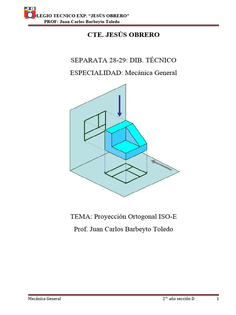 Proyección Ortogonal ISO-E: Vistas y Simbología | PDF | Métodos y materiales de enseñanza