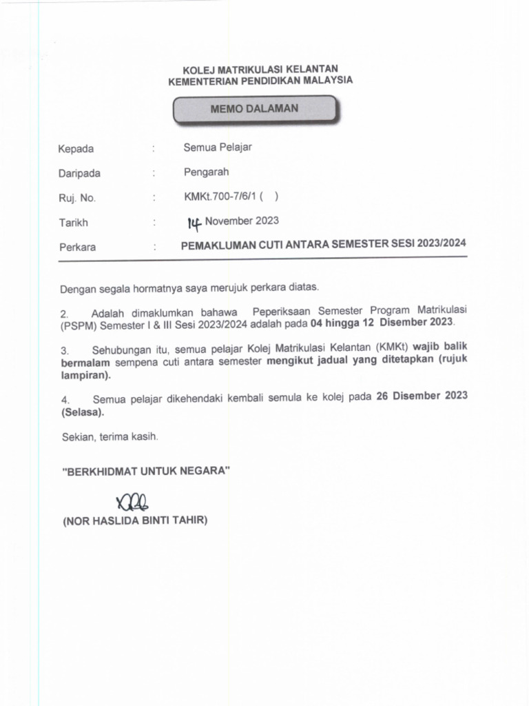 Cuti Antara Semester | PDF