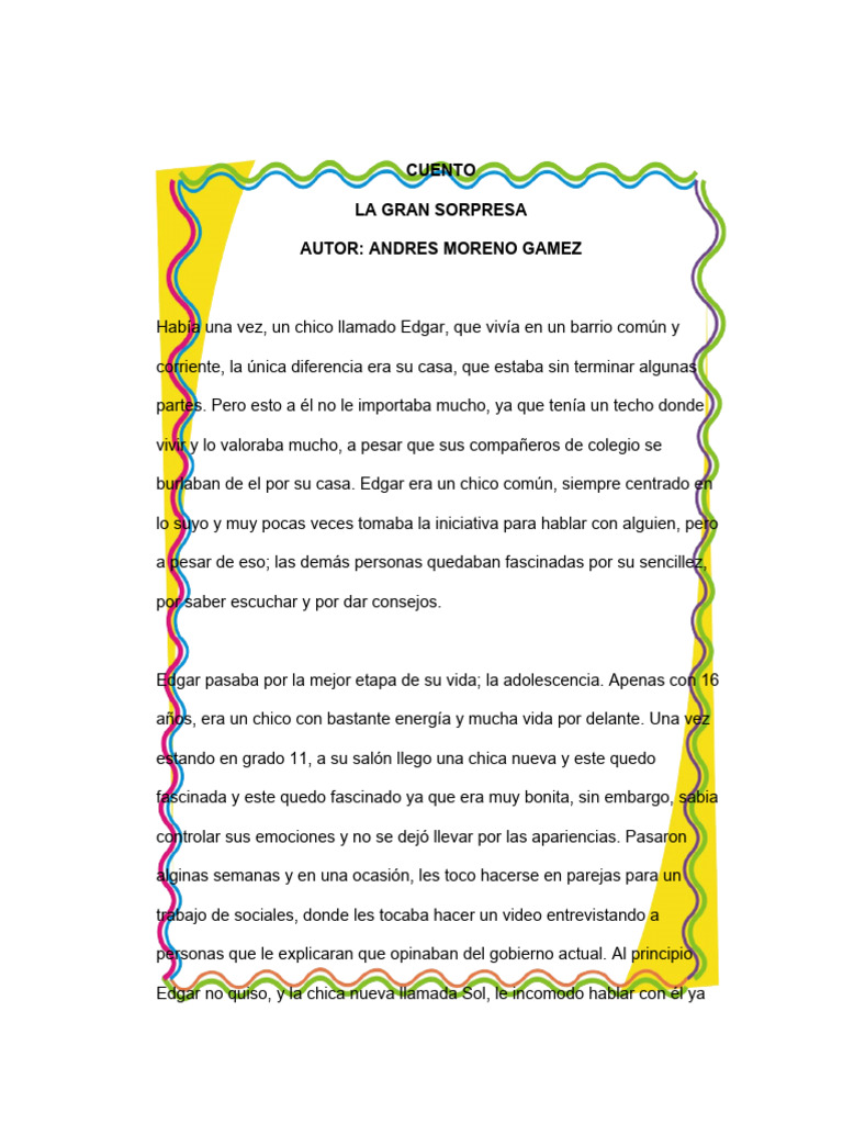 Cuento La Gran Sorpresa Pdf
