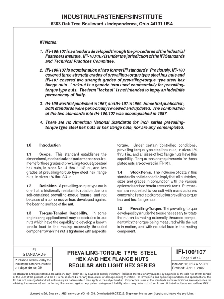 Ifi 100 7 | PDF | Screw | Nut (Hardware)