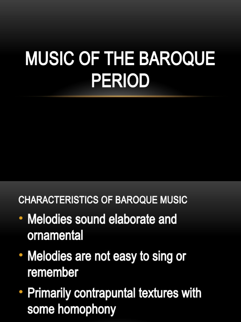 Music of The Baroque Period Lesson 4th Lesson | PDF | Baroque Music ...