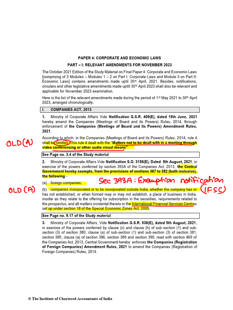 Corporate Law Amendments for Nov 2023 | PDF | Investing | Securities ...