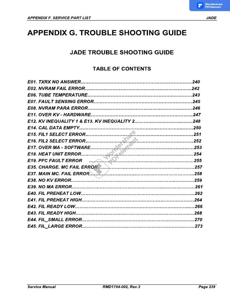 JADE - Service - Manual ERRORES Q HACER | PDF