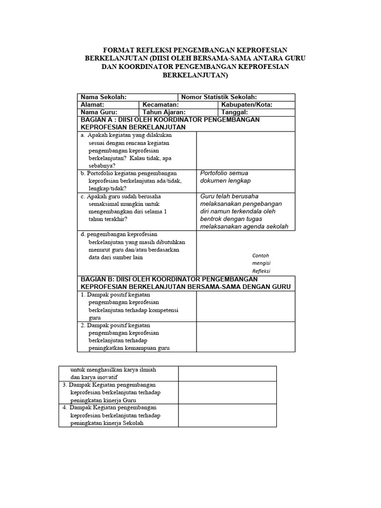 Format Refleksi | PDF