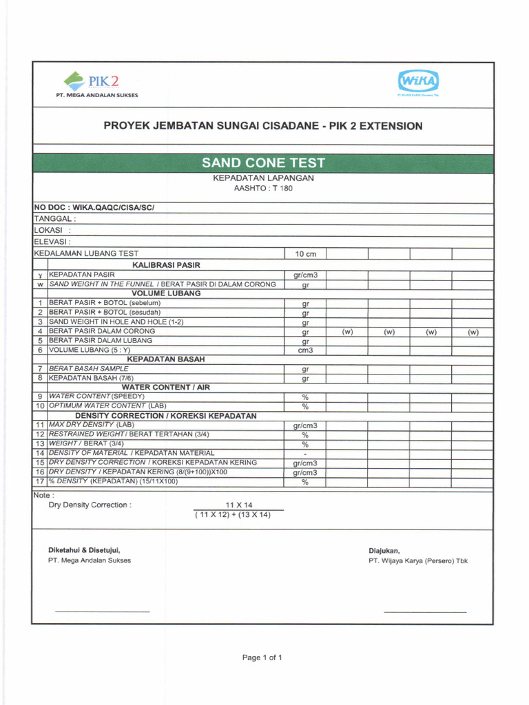 Form Checklist Pekerjaan Dan Material | PDF