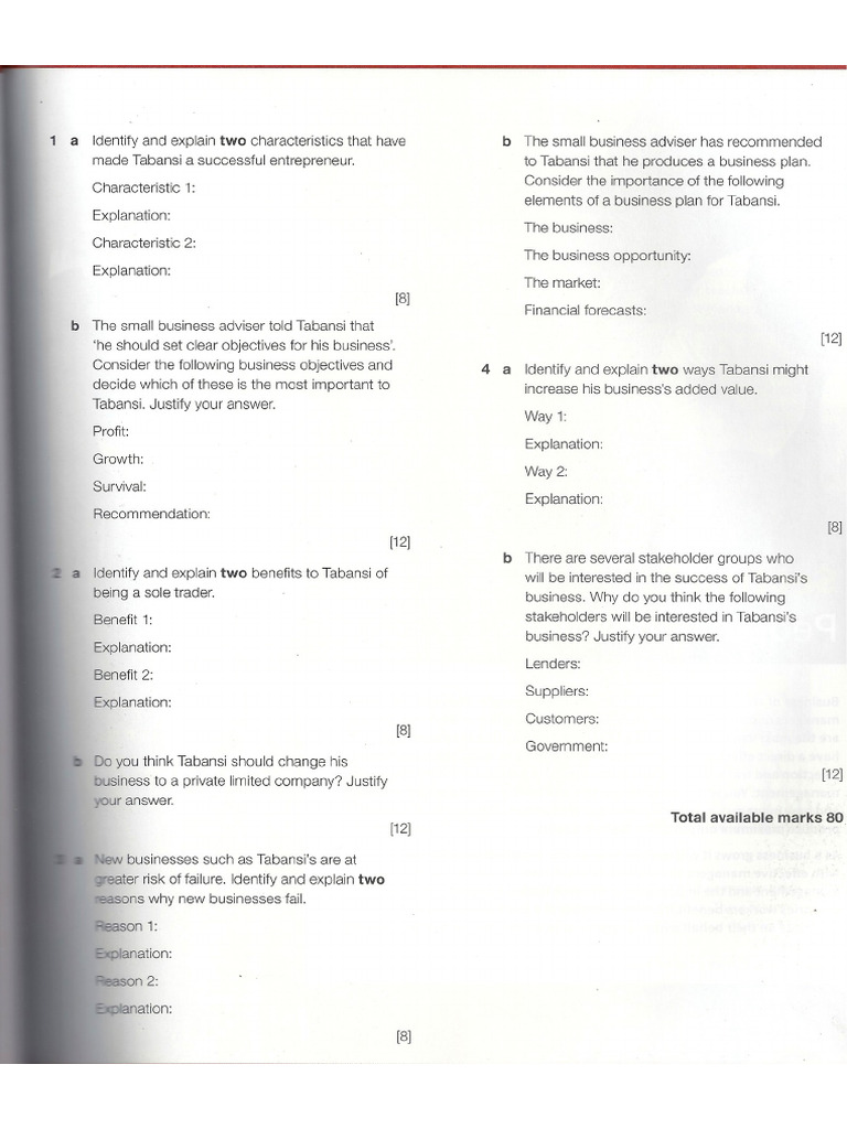 Tabansi Questions | PDF