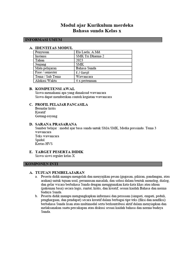 Wawancara Modul Ajar | PDF