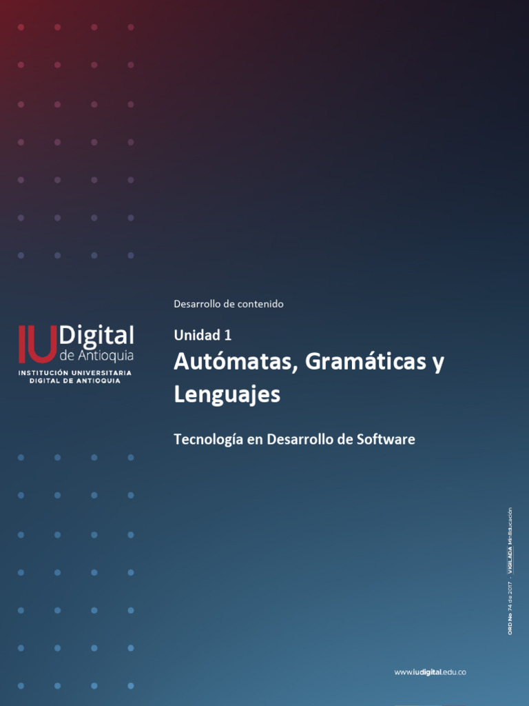 Autómatas Gramáticas y Lenguajes - Unidad 1 | PDF | Ciencias de la ...