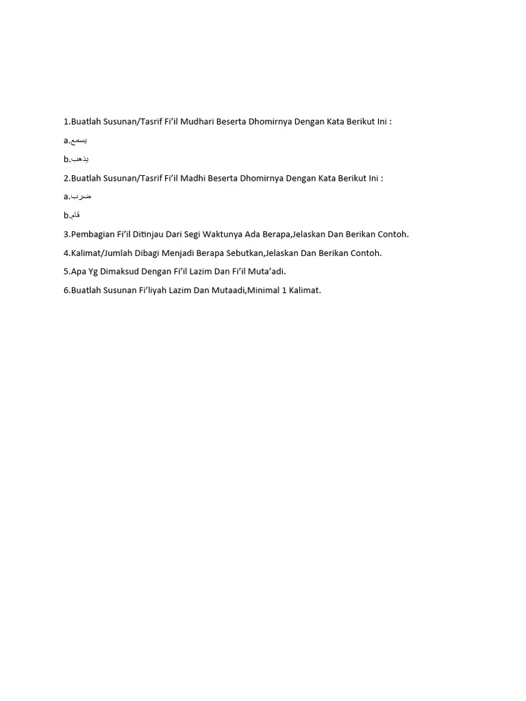 Soal Nahwu Shorof Kelas 1 Pdf