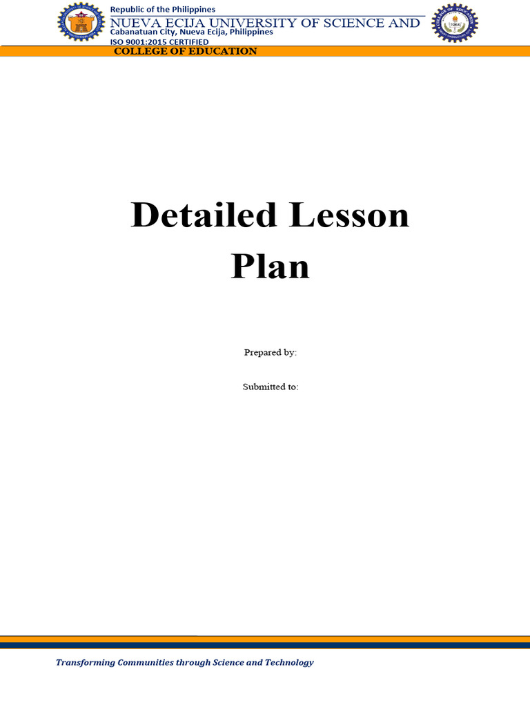 Detailed Lesson Plan Template | PDF