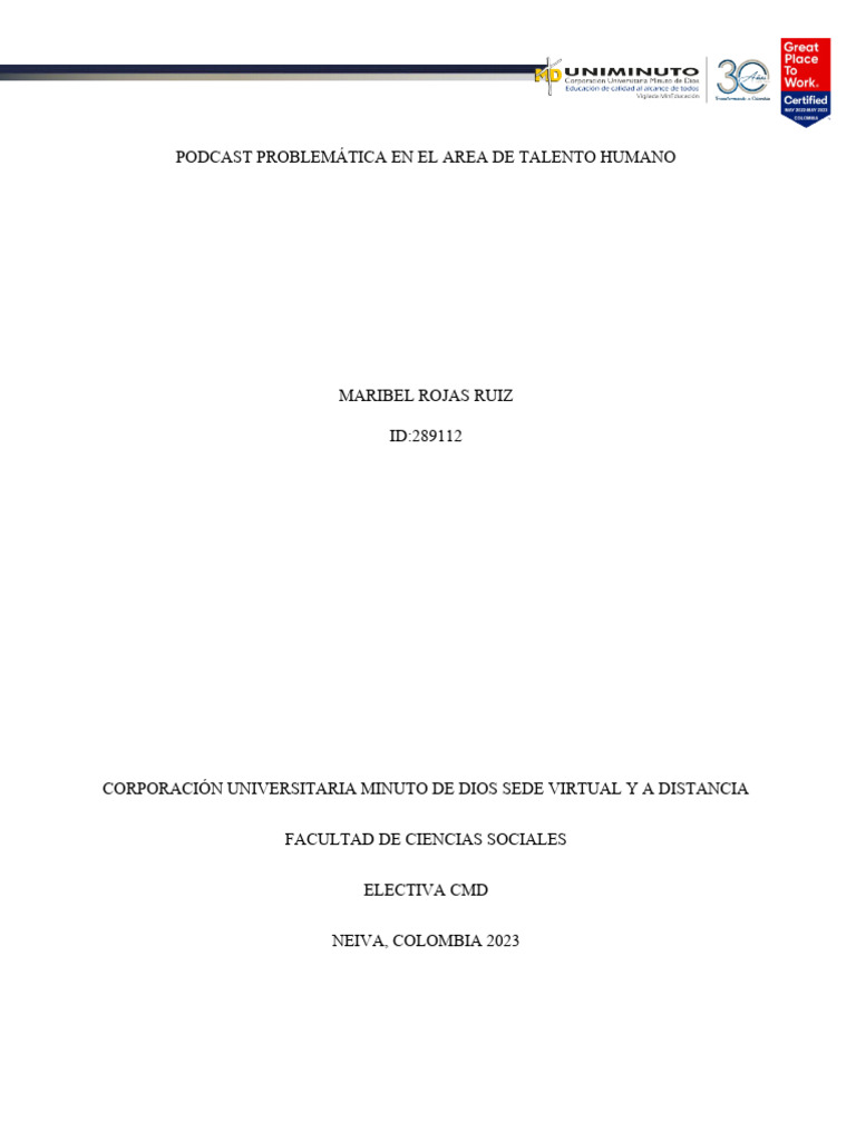 ACTIVIDAD No. 1 - ELECTIVA CMD | PDF ACTIVIDAD No. 1 - ELECTIVA CMD | PDF
