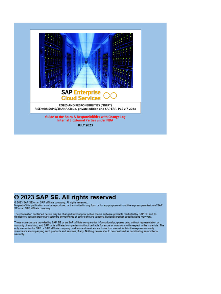 RISE With SAP S4HANA Cloud, Private Edition and SAP ERP, PCE Roles and ...