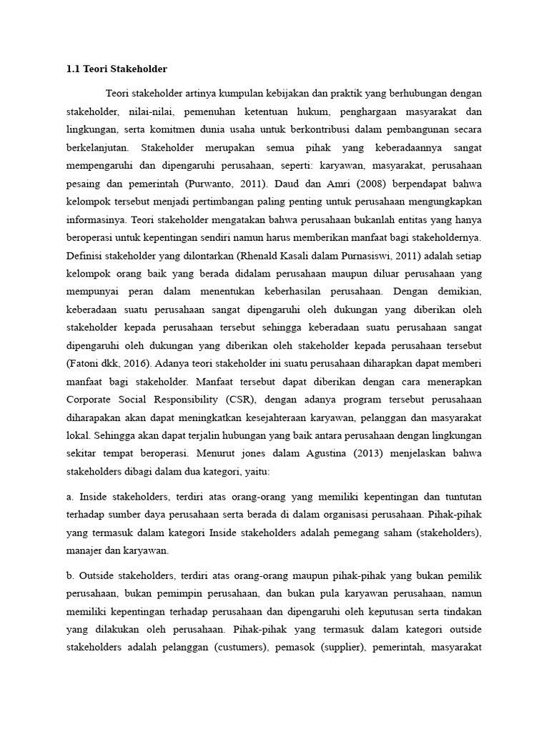 Teori Stakeholder | PDF