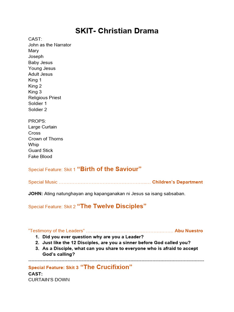 SKIT Christian Drama | PDF | Jesus | Apocalypticists