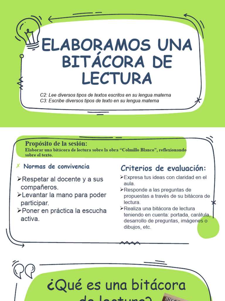 Bitacora de Lectura - PPT | PDF