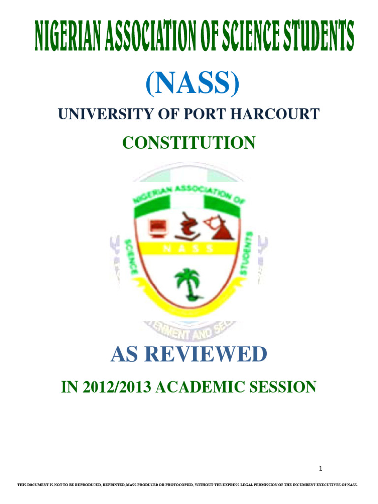 NASS Constitution | PDF | United States Senate | Presidents Of The ...