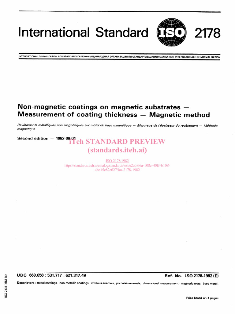 Iso 2178 1982 | PDF | Calibration | International Organization For Standardization