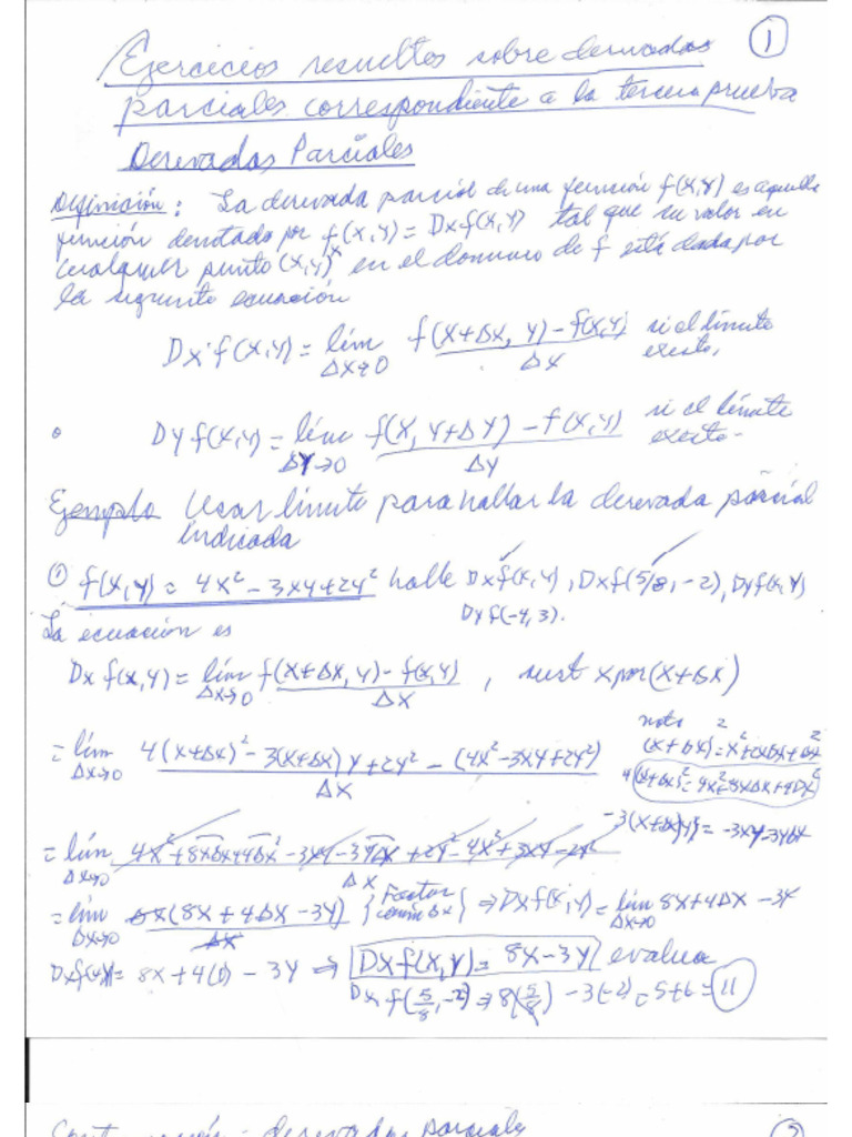 Ejercicios Resueltos de Derivadas Parciales | PDF Ejercicios Resueltos de Derivadas Parciales | PDF