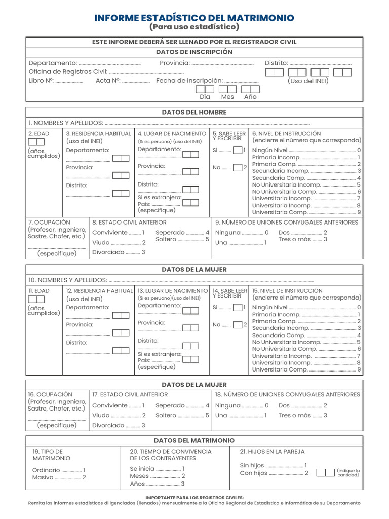 INEI | PDF | Matrimonio