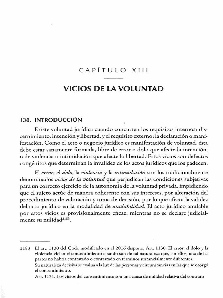 Lectura- Introduccion Vicios de La Voluntad - Anibal Torres Vasquez | PDF | Intención (Derecho ...