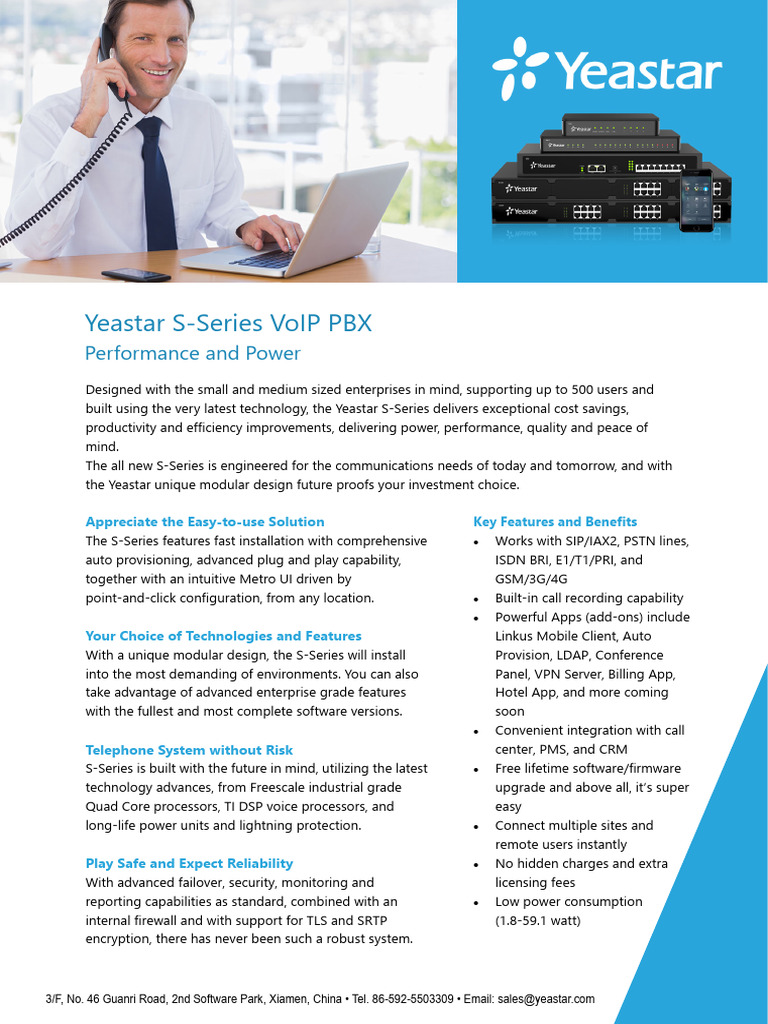 IPBX YeaStar S20 Data Sheet | PDF | Session Initiation Protocol | Voice ...