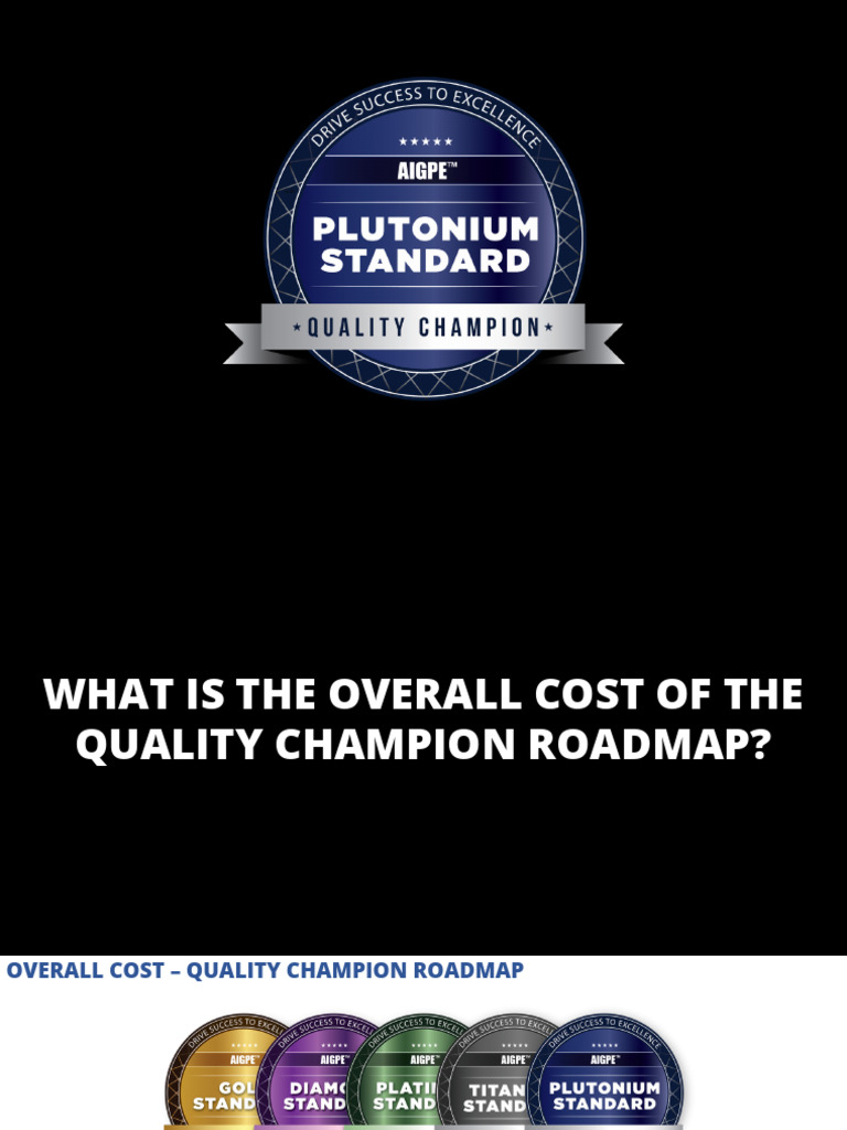 Quality+Champion+Roadmap Cost+Guidelines | PDF | Six Sigma | Certification