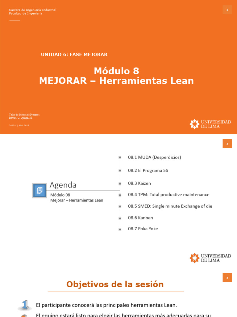 2023-1 - Modulo 08 - Fase Mejorar - Herramientas Lean | PDF | Lean ...