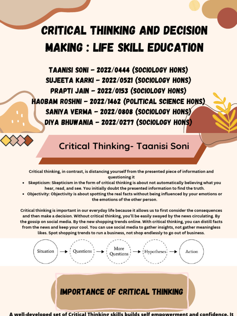 Life Skill Education | PDF | Decision Making | Critical Thinking