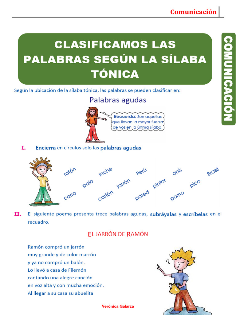 Clasificamos-las-Palabras-Según-la-Sílaba-Tónica | PDF | Idiomas ...
