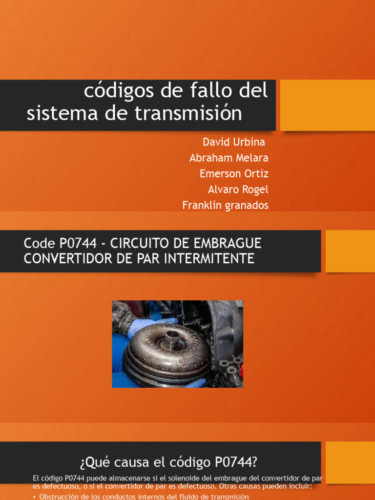 Código P0744: Fallos en Transmisión | PDF | Conector eléctrico | Presión