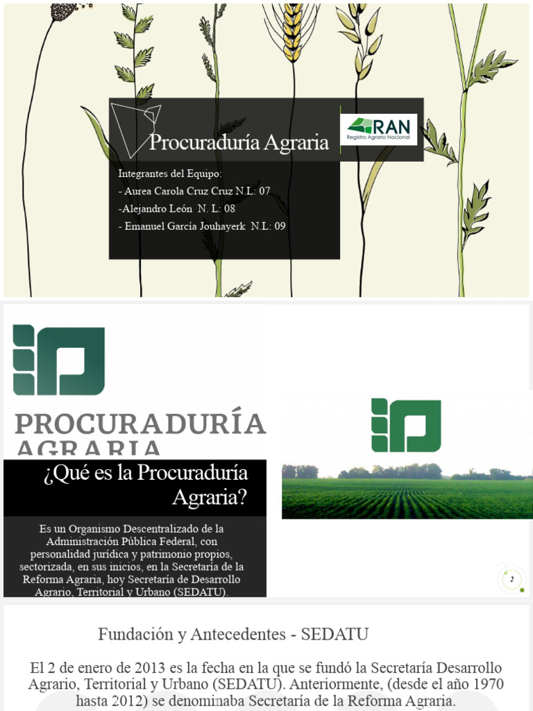 Procuraduría Agraria - 3° PARCIAL | PDF | Gobierno