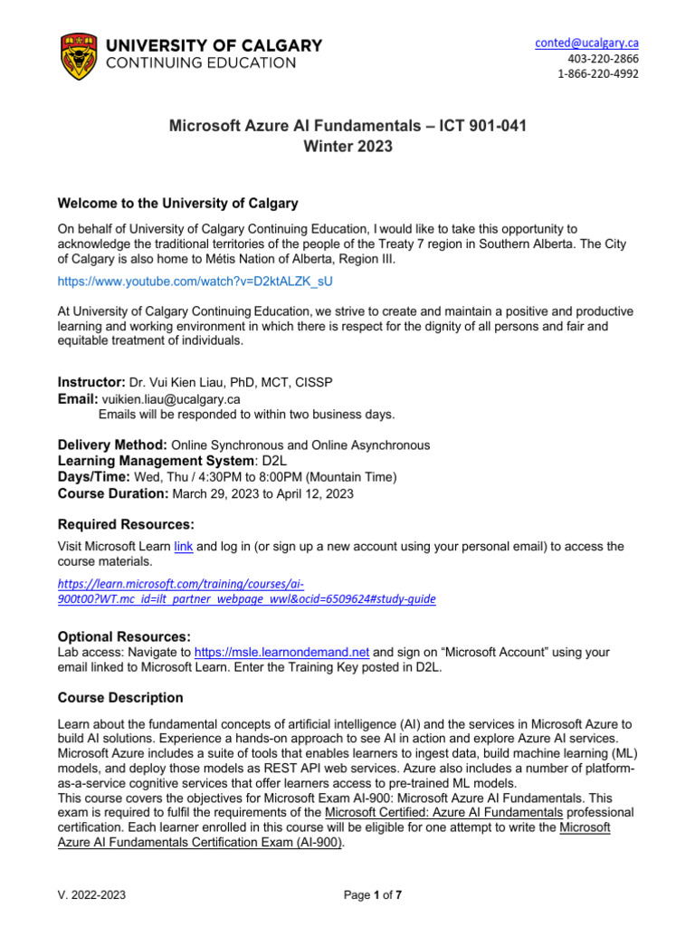 ICT 901-041 Course Outline | PDF | Artificial Intelligence ...