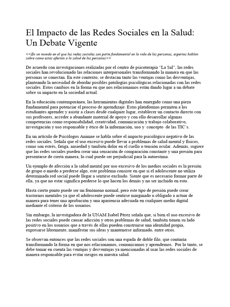 Ejemplo Nota Informativa | PDF | Sicología | Servicio de redes sociales