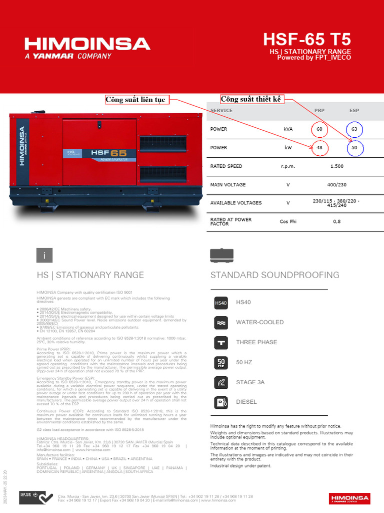 HSF-65 T5 48KW Fpt-Iveco | PDF | Mains Electricity | Diesel Engine