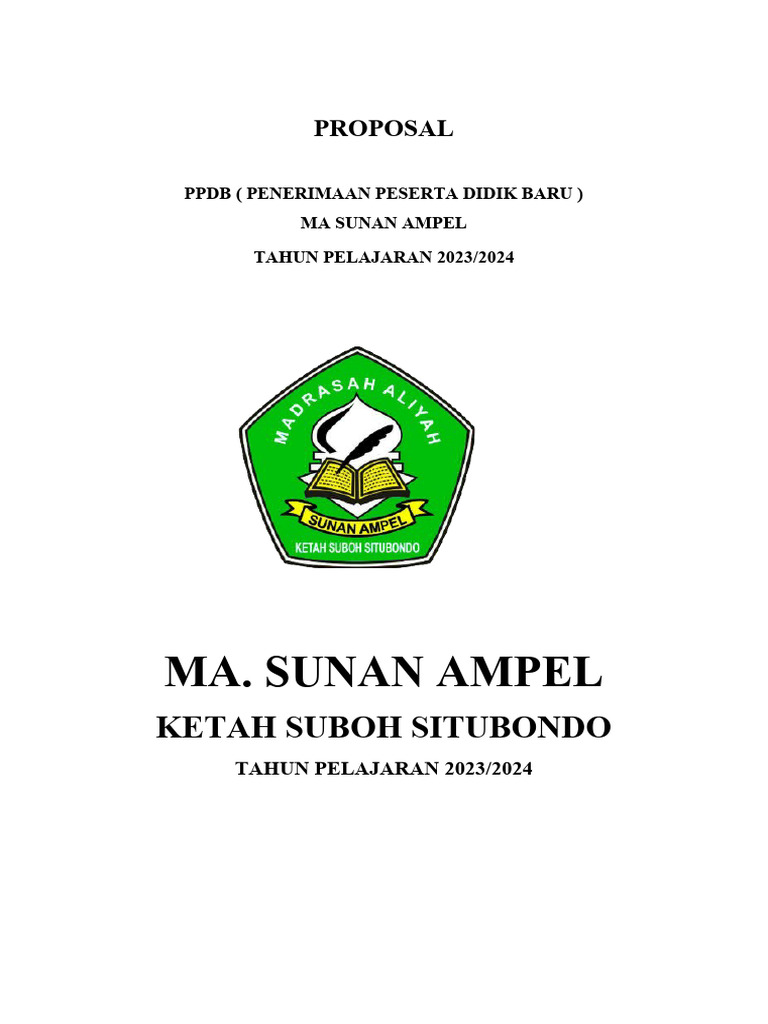 Proposal PPDB MA Sunan Ampel 2023/2024 | PDF