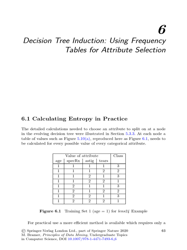 Chap 6 - Decision Tree Induction - Using Frequency | PDF | Mathematics Chap 6 - Decision Tree Induction - Using Frequency | PDF | Mathematics