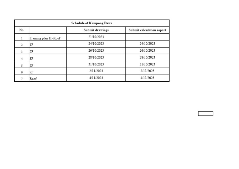 23.10.19 Kampong Dewa - Schedule | PDF