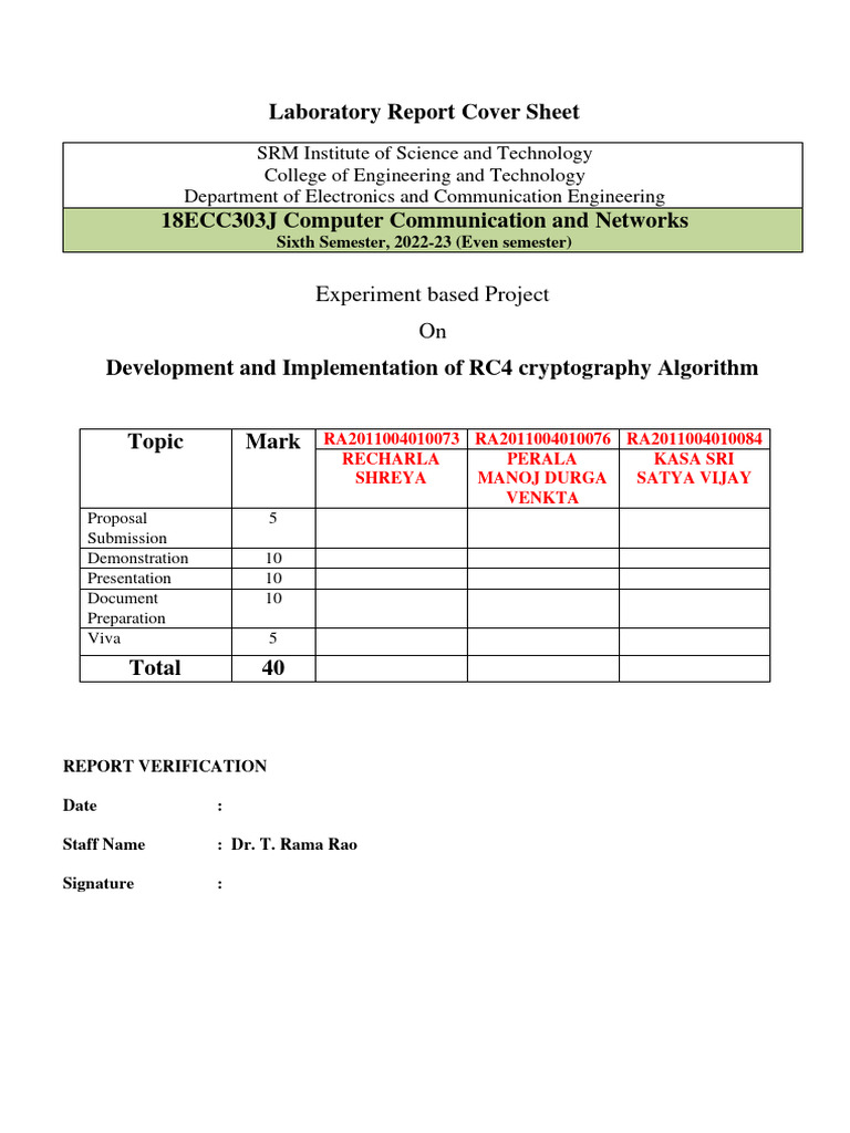 Encryption and Decryption of Rc4 | PDF | Encryption | Cryptography