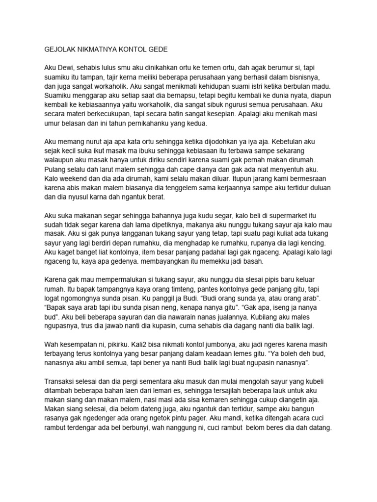 Gejolak Nikmatnya Kontol Gede | PDF