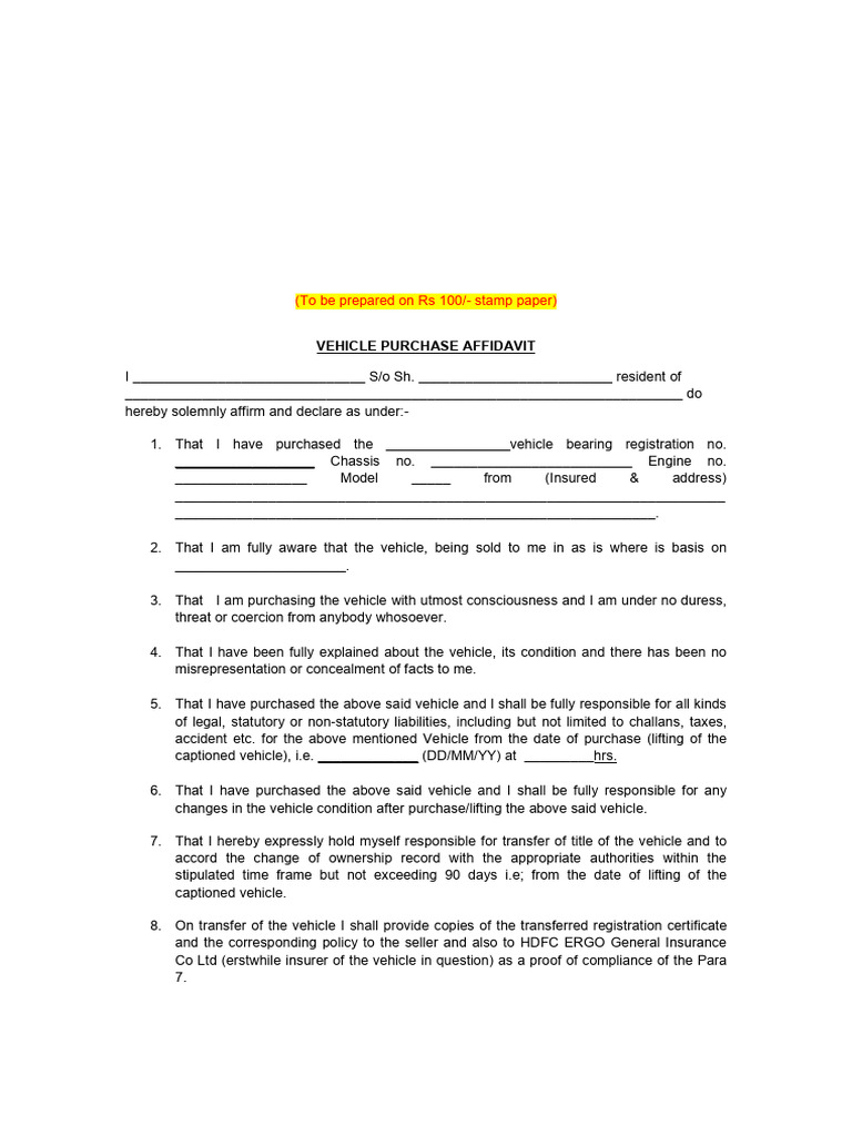 HDFC Buyer Affidavit | Download Free PDF | Common Law | Private Law